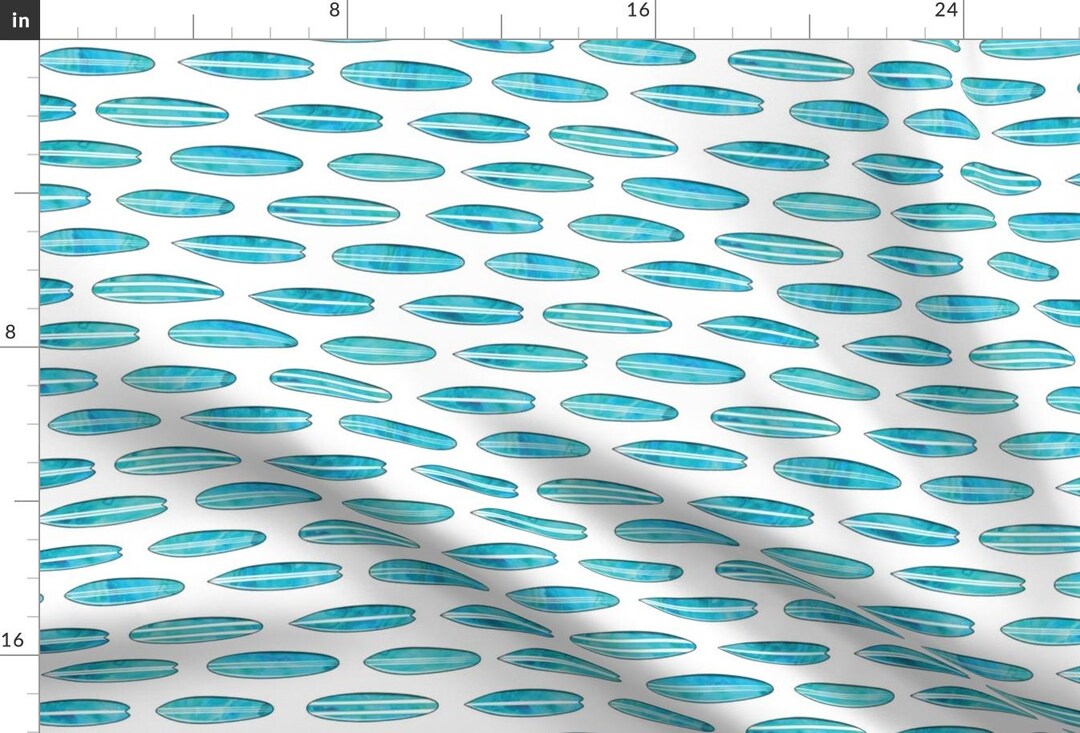 Surf Board Fabric - Surfboards - Watercolor Blue (90) by ...