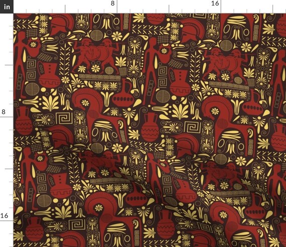 Greek Art Fabric Greek Artifacts by Diseminger Greek Art | Etsy
