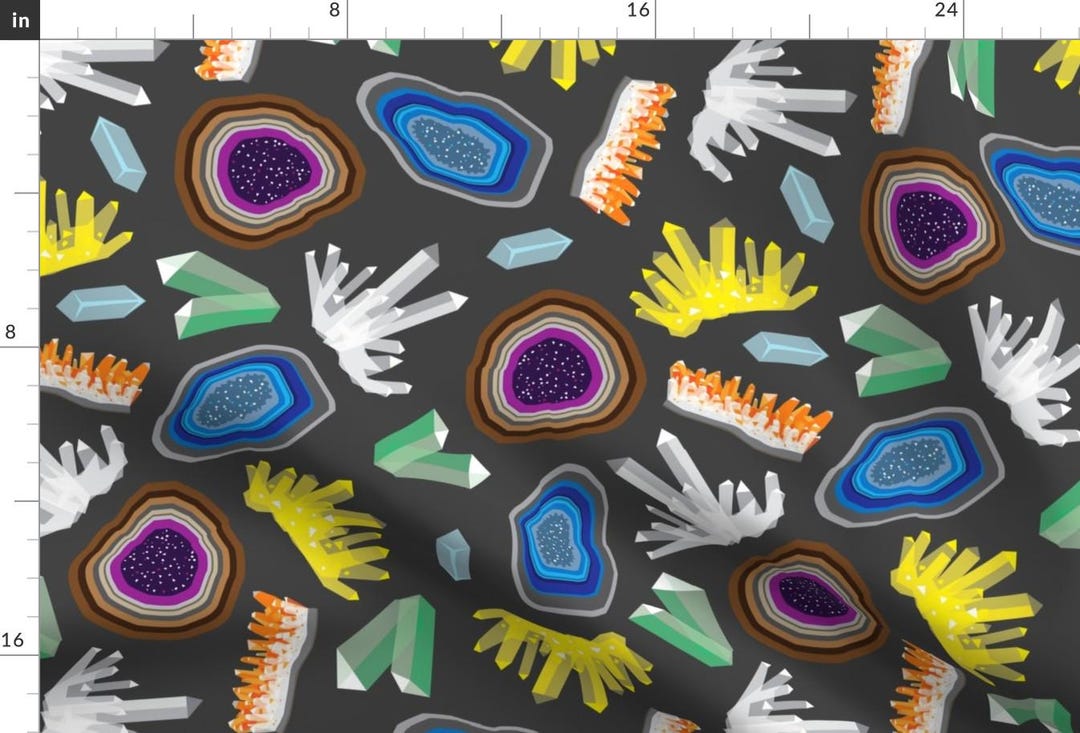 Earth Science Geodes Fabric - Mineralogy Magic by Sammyk - Earth ...