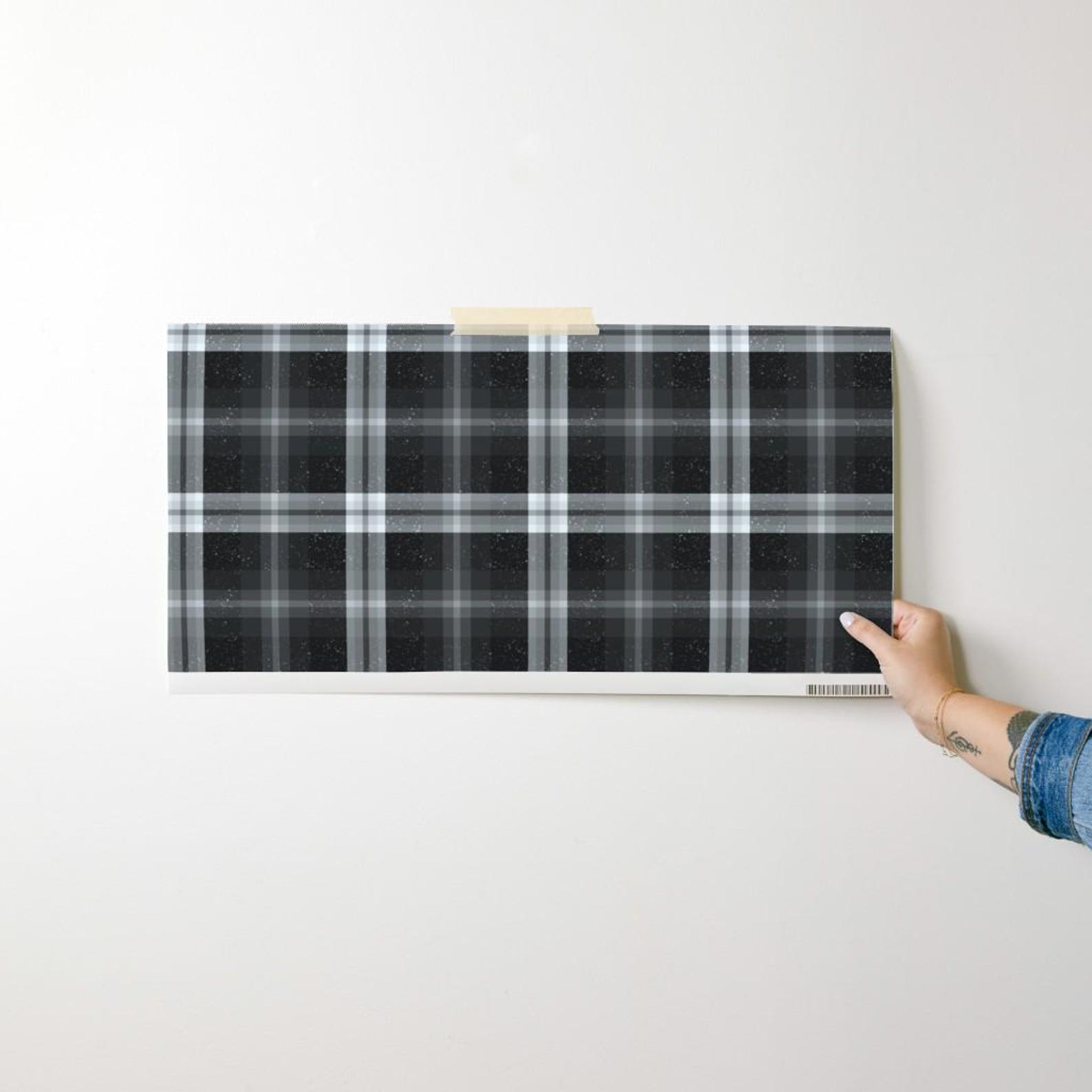 Black & White Plaid Wallpaper - Plaid Galaxy by Idoa- Modern Home Decor ...