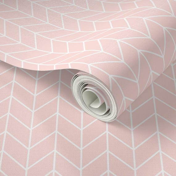 Rosa Chevron Tapete ESTAhome Tapete Karomuster In Leinen Optik