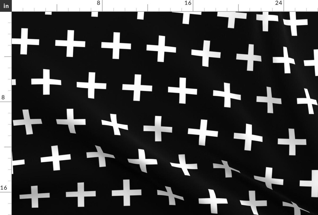 Plus Cross Fabric Cross Black and White by Andrea Lauren Minimalist ...