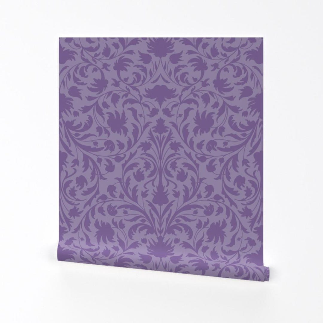 Purple Removable Peel and Stick Wallpaper - Victorian Lilac Violet ...