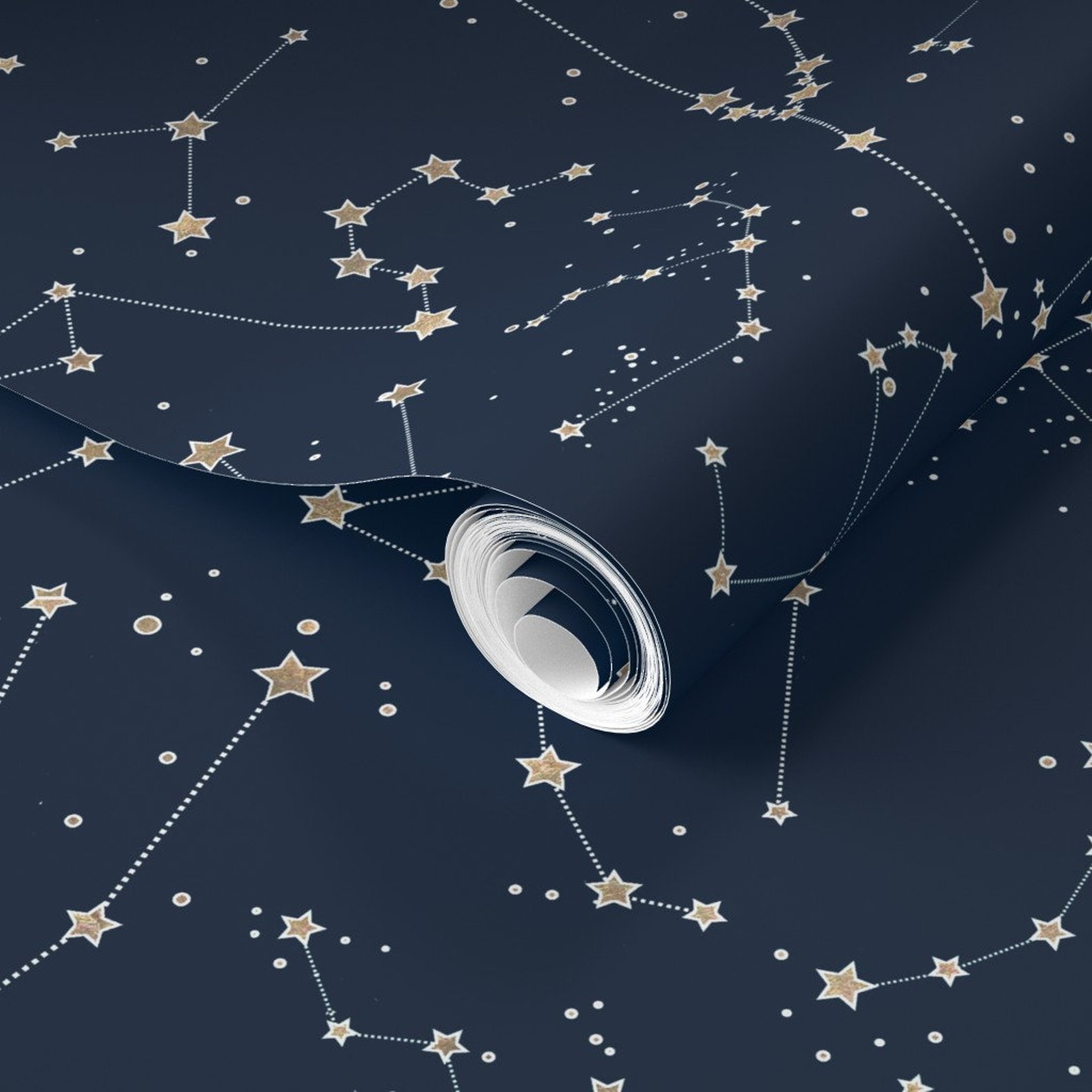 Constellations Wallpaper Constellations Navy Blue Gold - Etsy