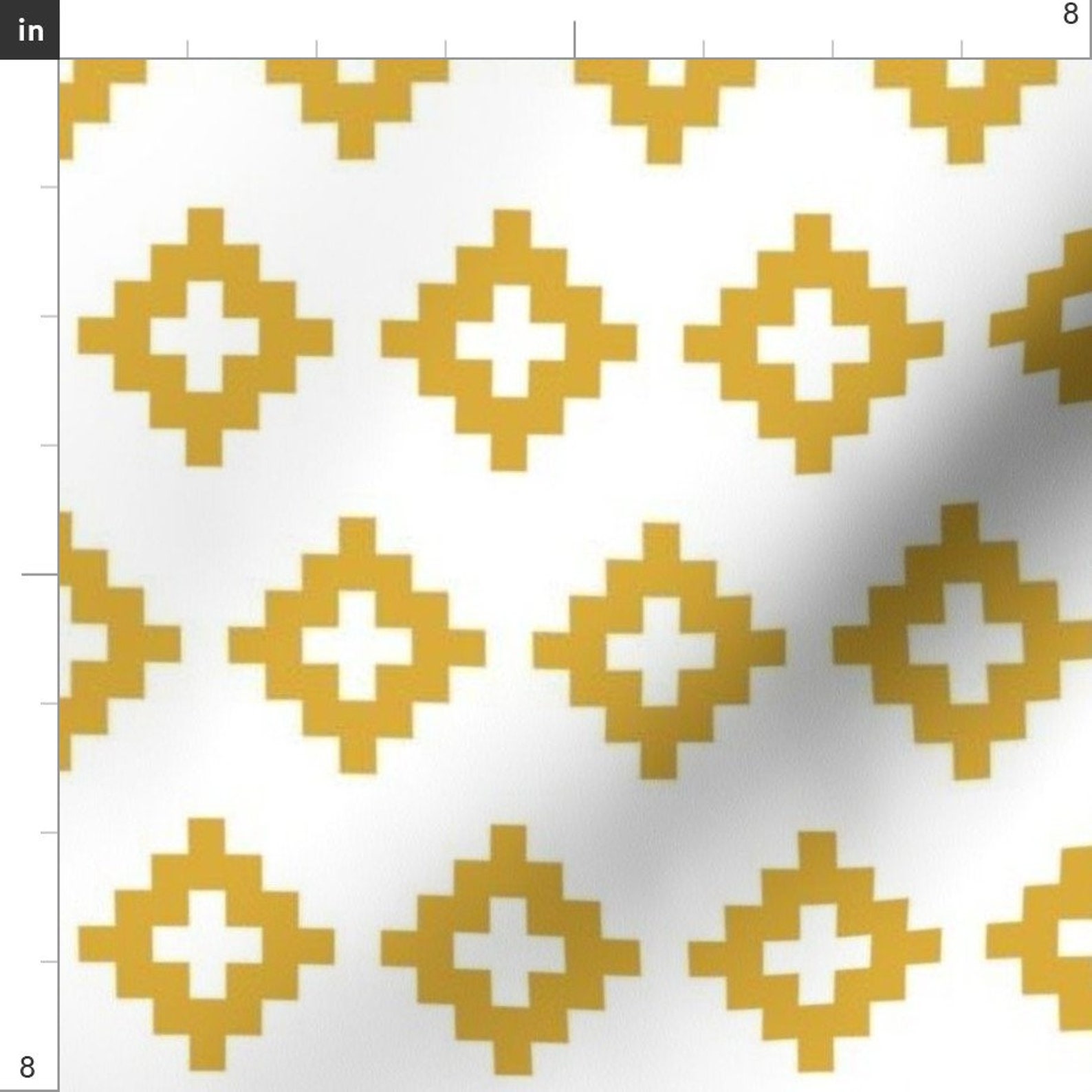 Yellow Tribal Diamonds Fabric Gold Aztec By Ivieclothco | Etsy