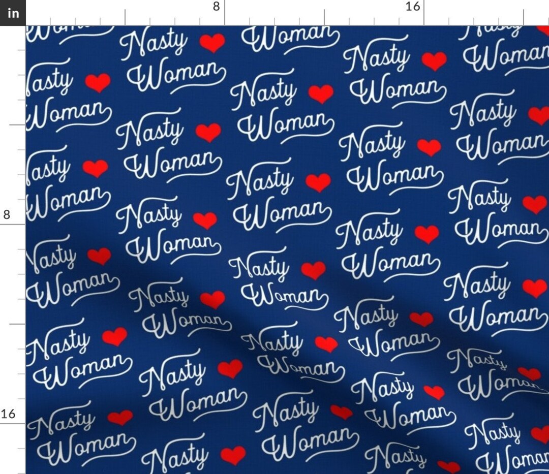 Navy Feminist Fabric Nasty Woman by Brainsarepretty Womens - Etsy