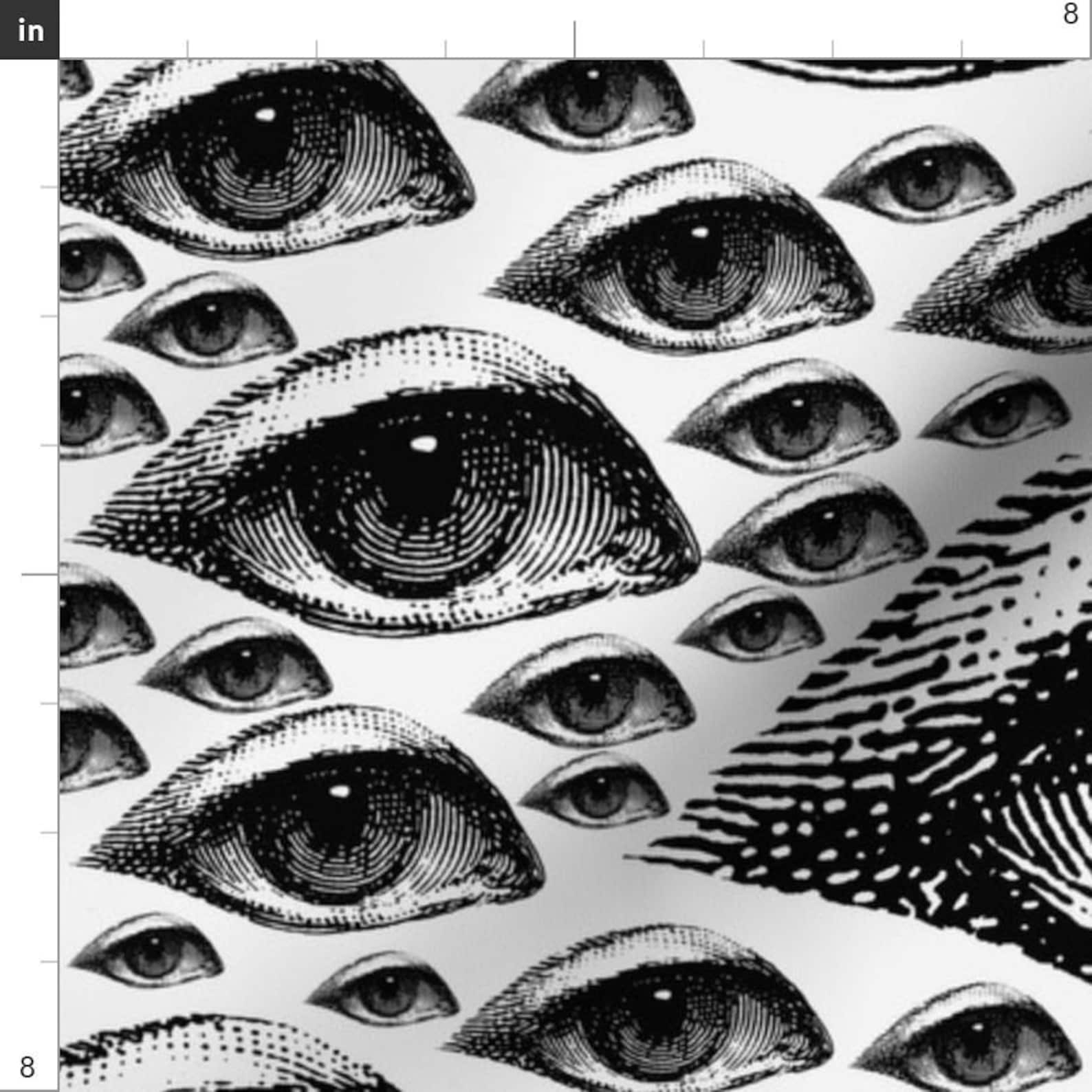 Eyes Fabric - Eye Eye Eye by Hollycejeffriess - Eyes Print Line Work ...