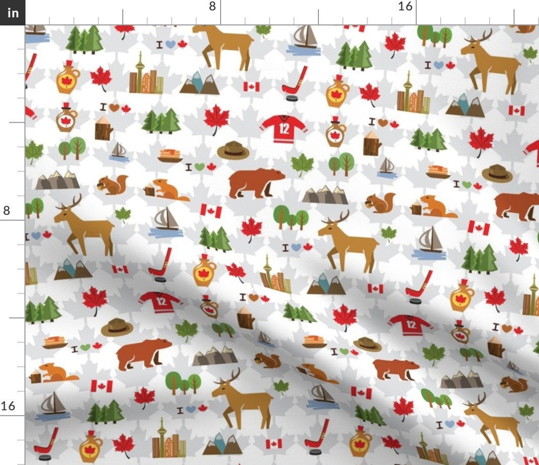 Canada Woodland Fabric Canada Love by Iheartampersands Canada Moose ...