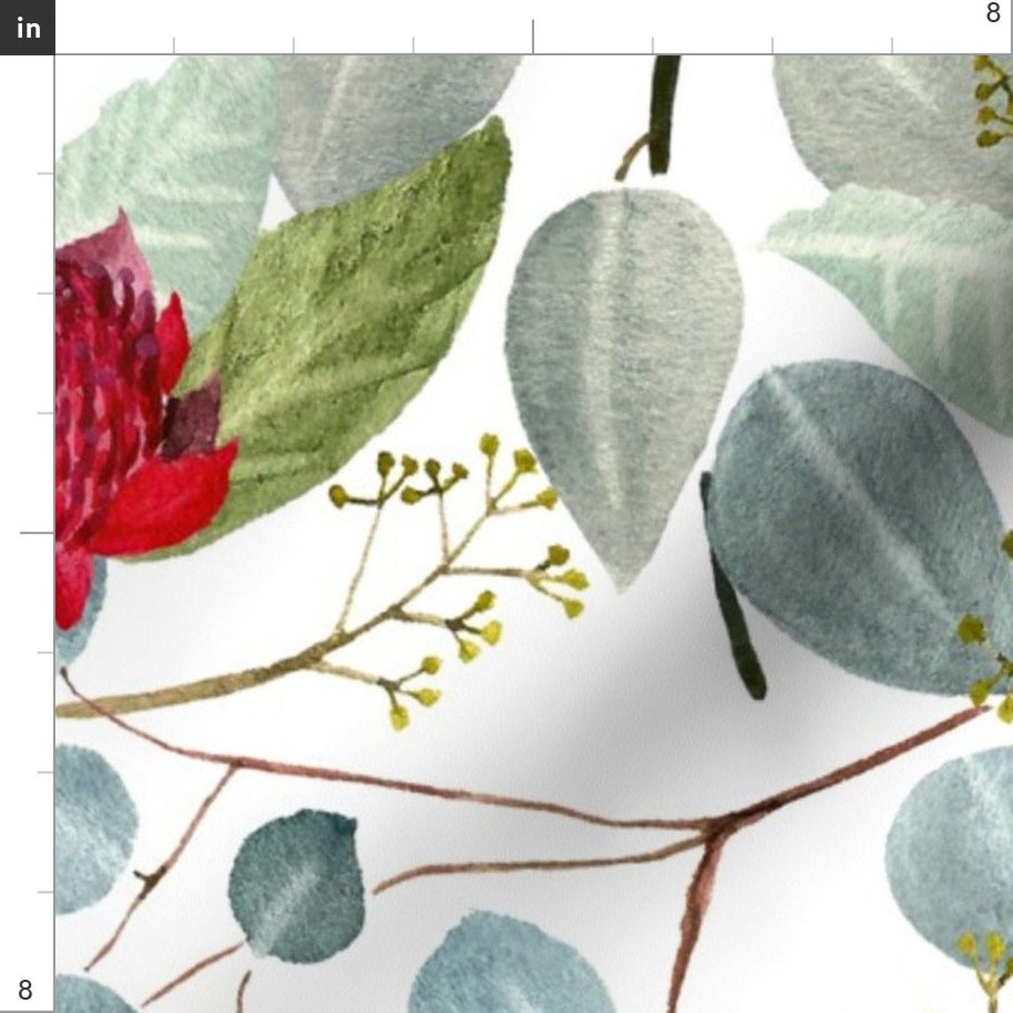 Australian Flora Branches Watercolor Fabric Australian Flora - Etsy