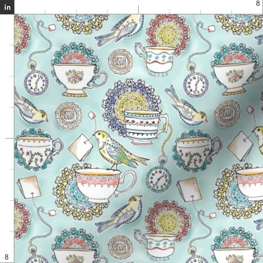 Tea Fabric Afternoon Tea 50 Scale By Heatherdutton Tea | Etsy