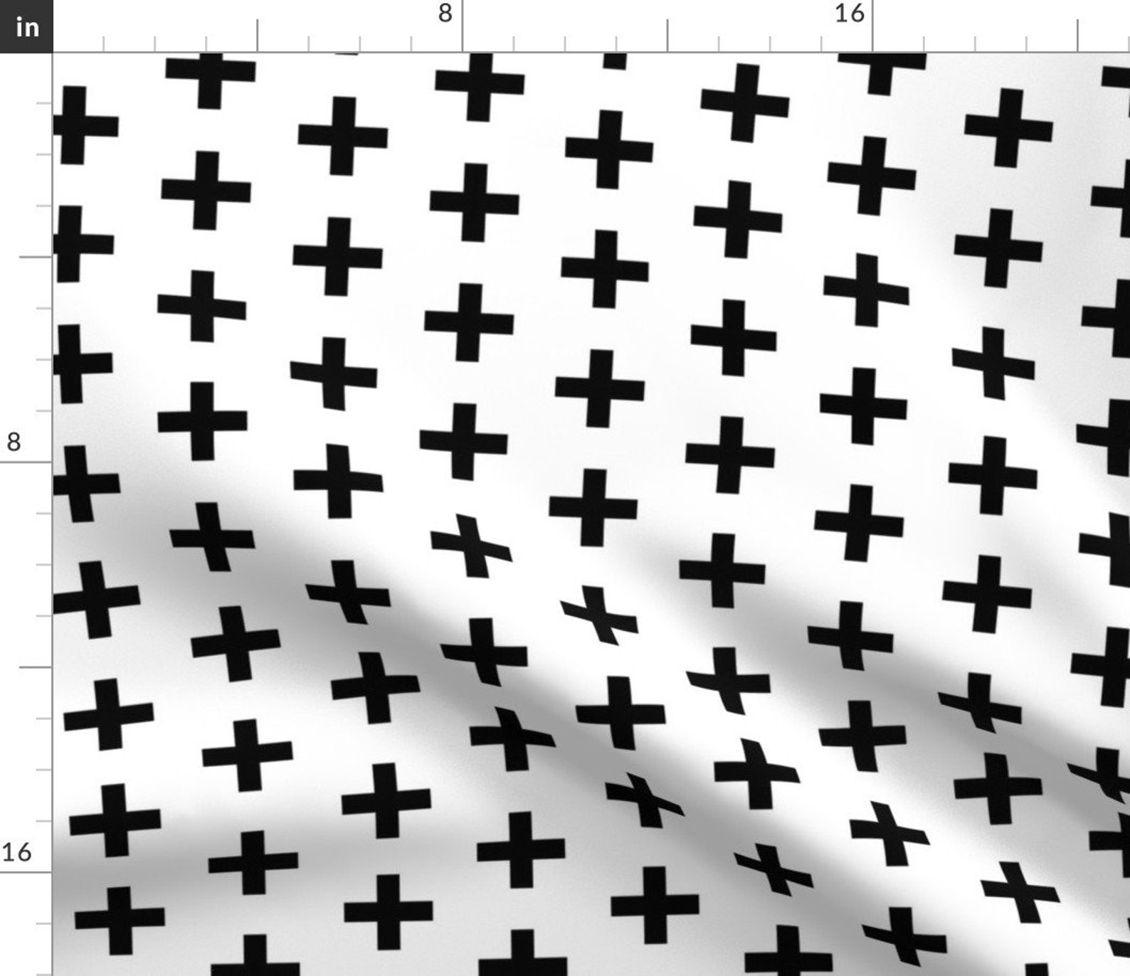 Cross Fabric Black and White Plus Cross Custom Fabric by - Etsy