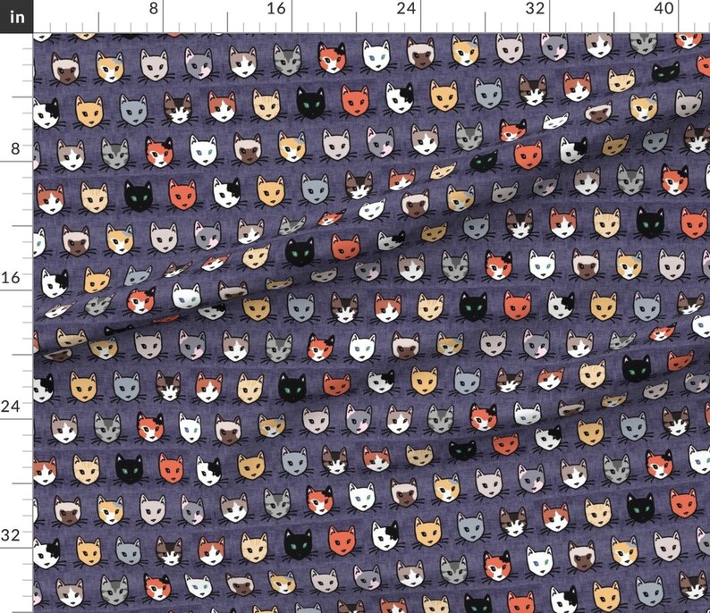 Kitty Cats Fabric Cats Diversity by Pond Ripple Cats - Etsy