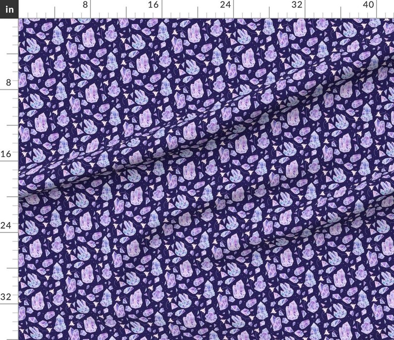 Space Rocks Fabric Navigating A Crystal Asteroid Field by | Etsy