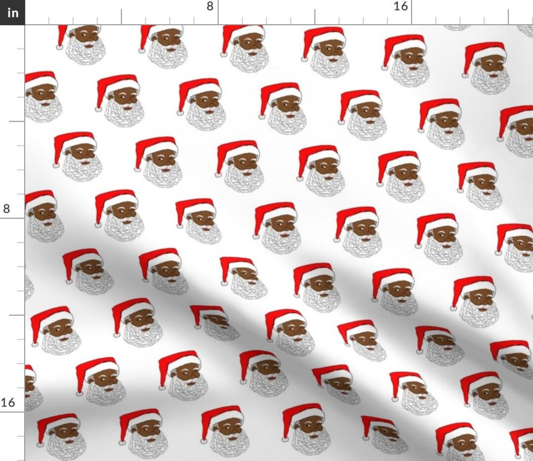 African American Santa Fabric African American Santa Small by Tarak ...