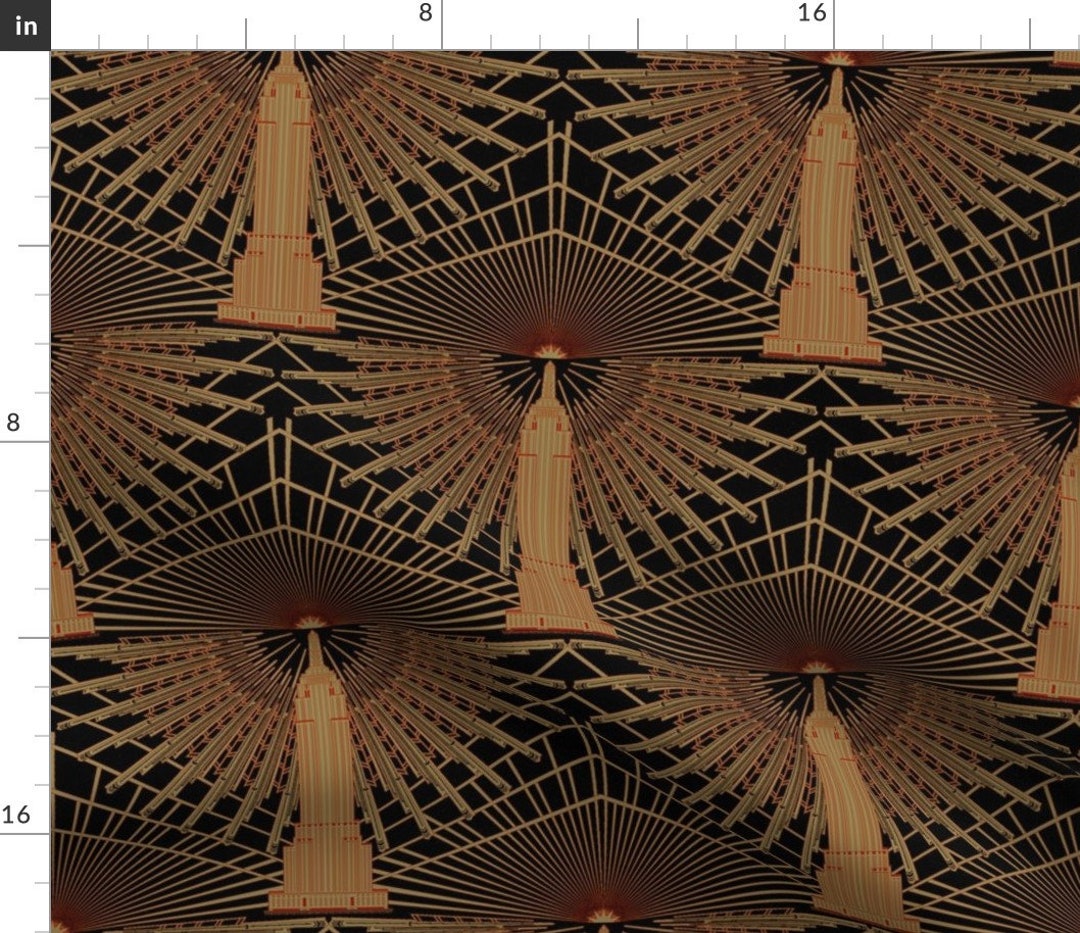 Art Deco Empire State Building Fabric Empire 1b by - Etsy