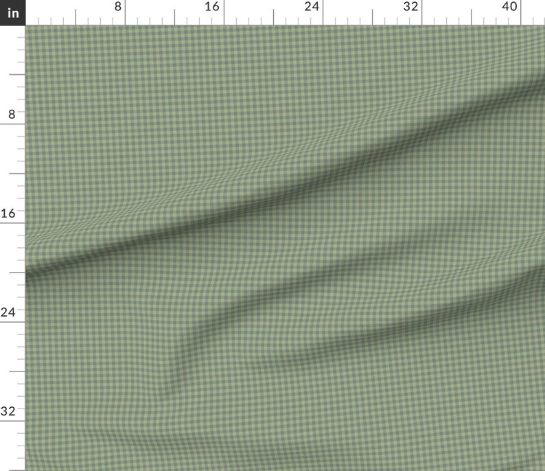 Sage Green Check Fabric Sage Green Gingham by Weavingmajor - Etsy