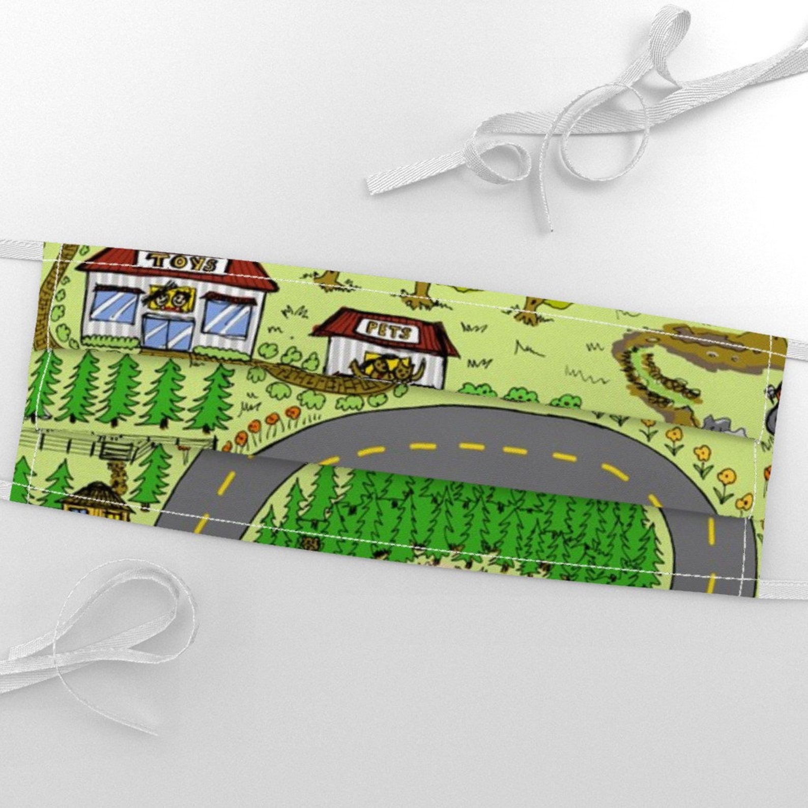 Play Mat Train Tracks Nursery Fabric Country Roads Play Mat - Etsy
