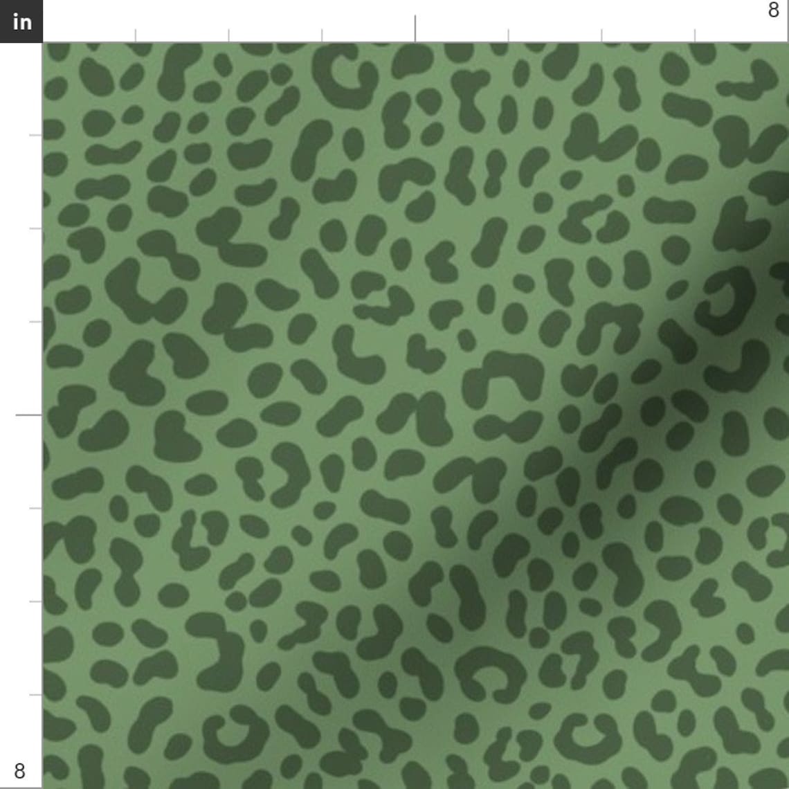 Green Leopard Animal Print Fabric Leopard Print / Jungle - Etsy