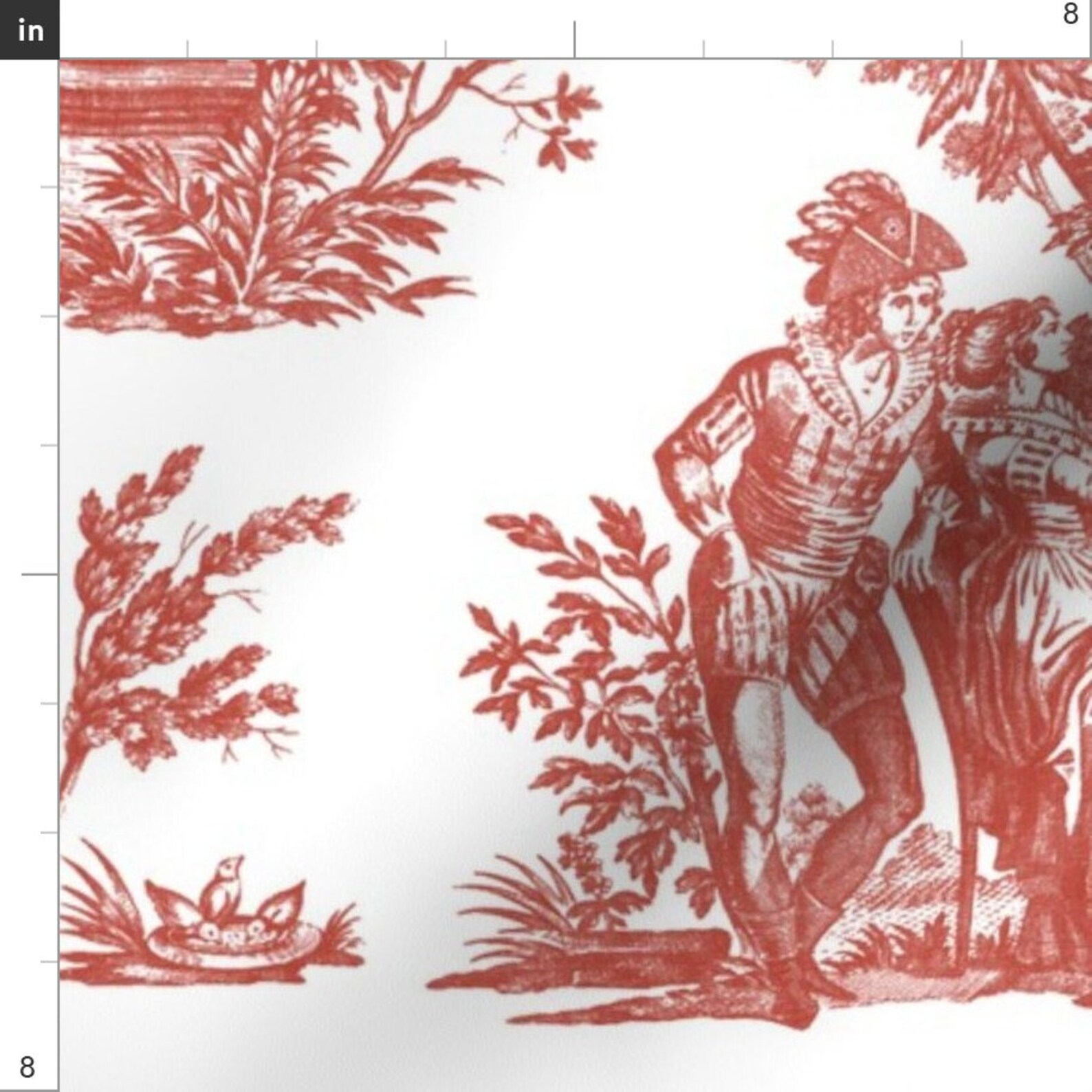 Toile Fabric Marseilles Toile Turkey Red on White by - Etsy