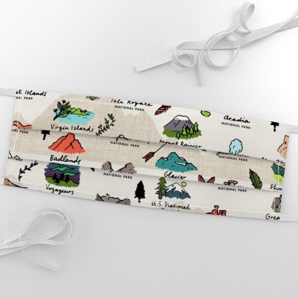 National Park Fabric National Parks Mountain Landscape by - Etsy