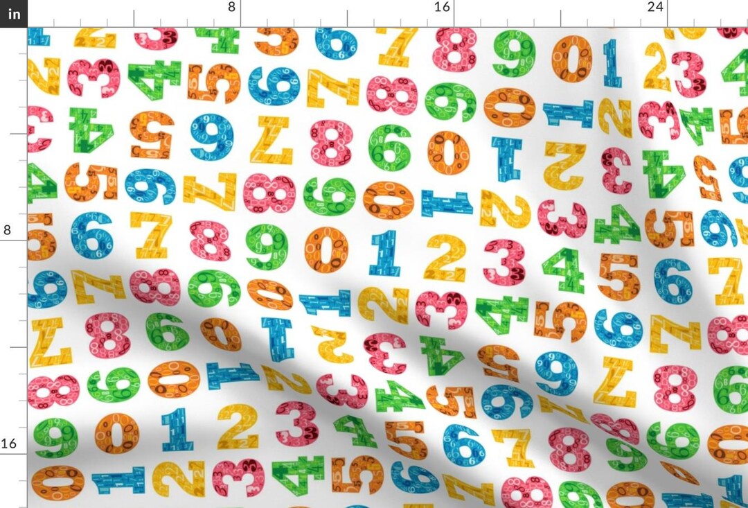 Numbers Fabric - Numbers by Elizabethw - Back to School Math Class ...