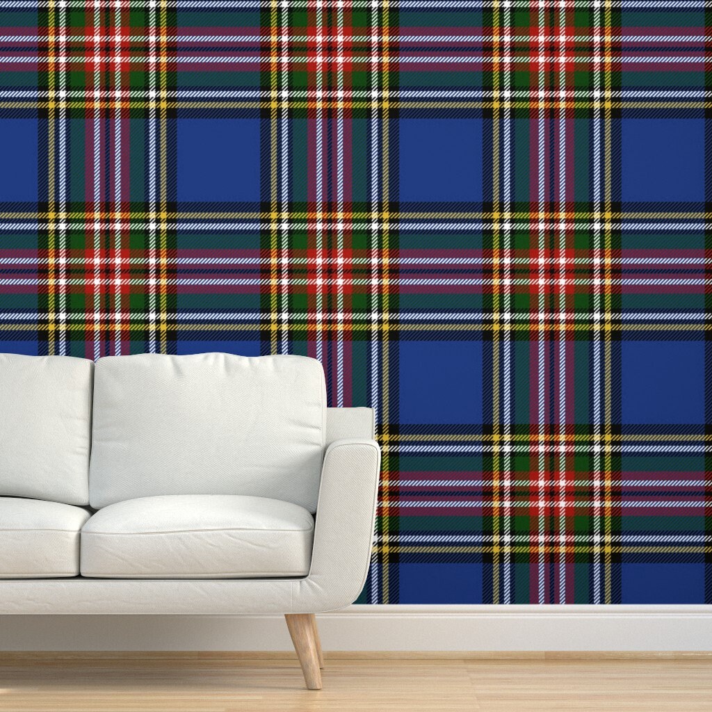 Tartan Wallpaper Royal Plaid by Peacoquettedesigns Blue - Etsy