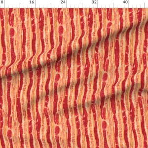 Bacon Fabric - Bacon Slabs by Xoxotique - Bacon Stripes Cotton Fabric ...