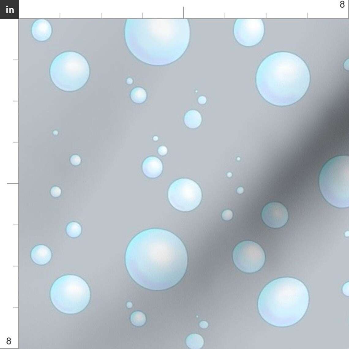 Bubbles Fabric Bubbles on Grey by Sugarpinedesign Gray - Etsy