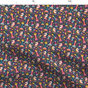 Chess Game Fabric Chess Magic by Magicforestory Chess Print Princess ...
