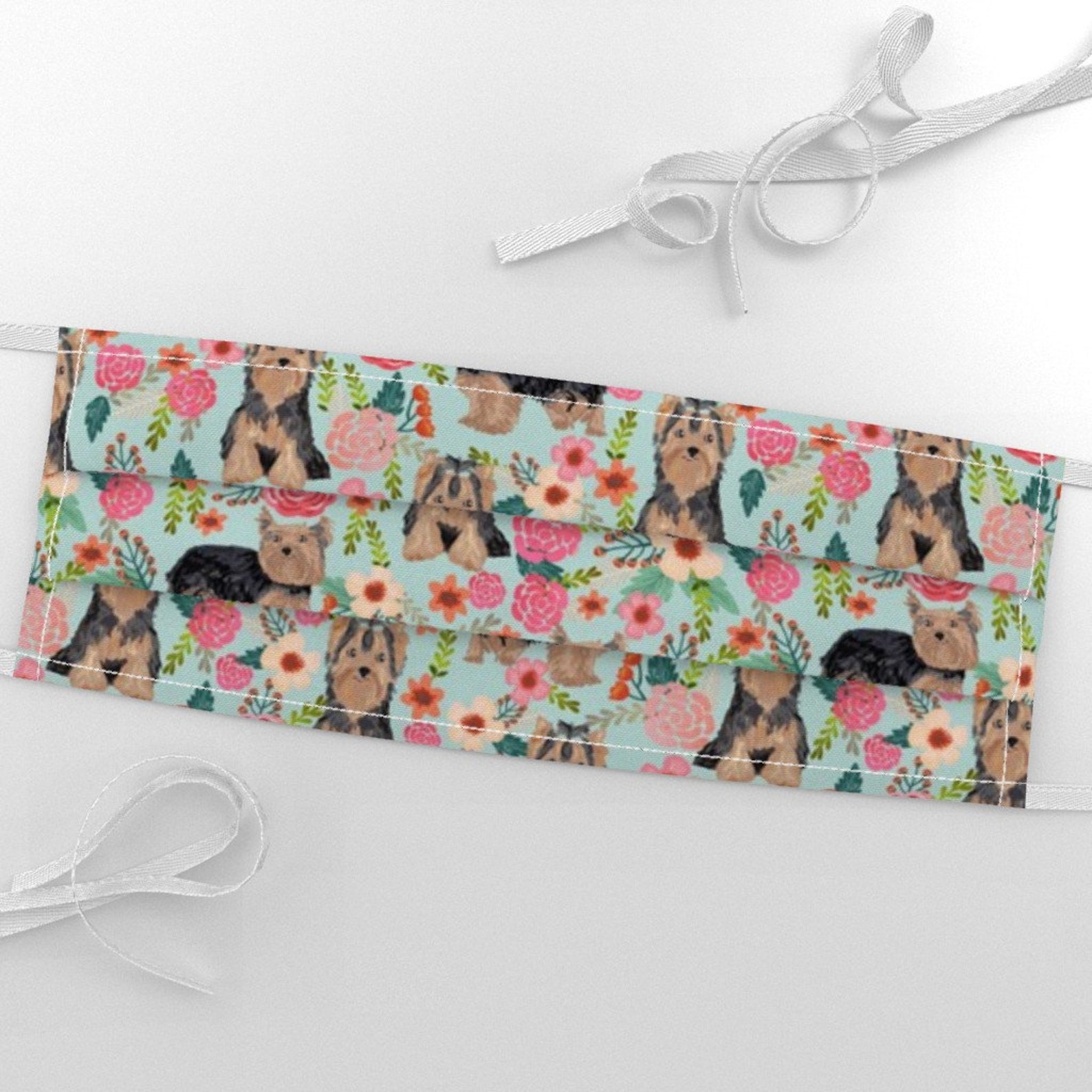 Yorkie Fabric Yorkshire Terrier Floral Cute Dogs by | Etsy