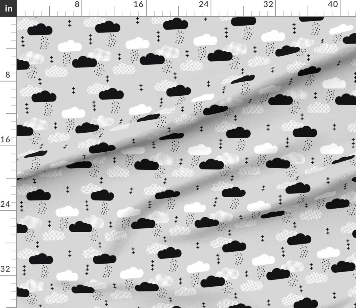 Clouds Fabric Modern Clouds / Fog Custom Fabric by Little - Etsy