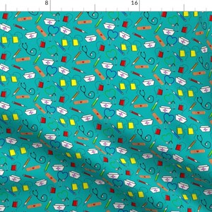 Nurse Fabric - Nurse Theme by Hot4tees Bg@yahoo Com - Nurse Stethoscope ...
