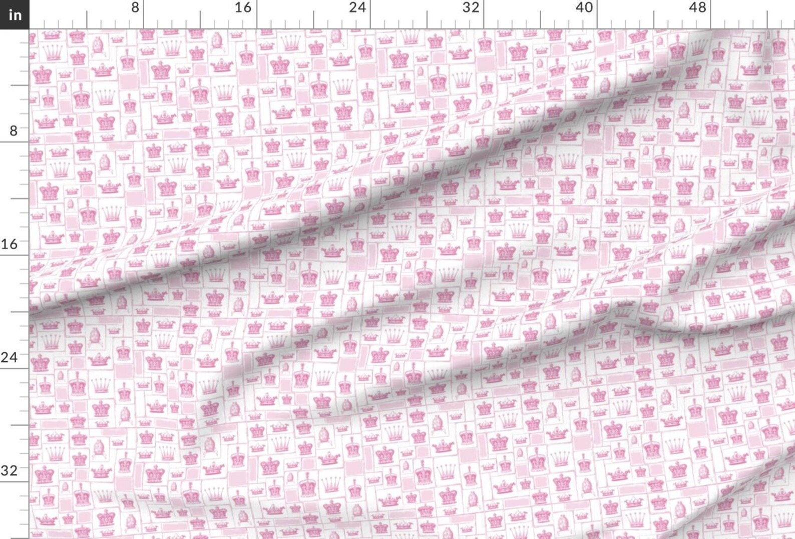 Pink Crowns Fabric - Crowns in Sorbet by Lilyoake - Crowns Princess ...