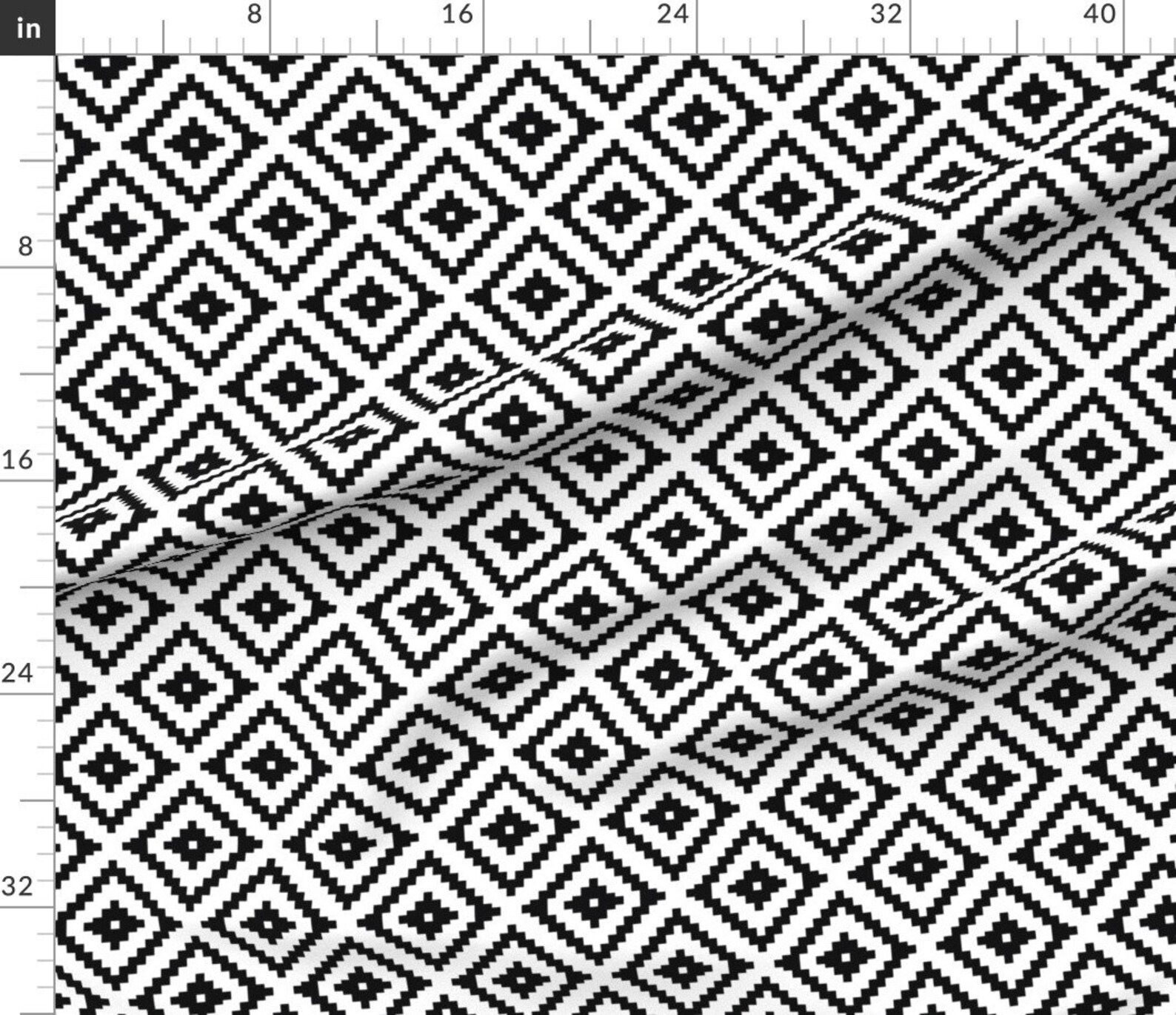 Aztec Fabric Aztec / Black Custom Fabric by Little Arrow - Etsy