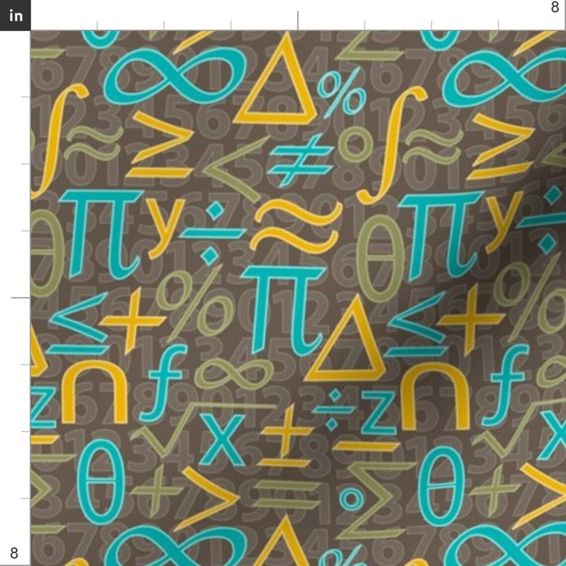 Math Fabric Jazzy Math Symbols by Jjtrends Math Number Pi - Etsy