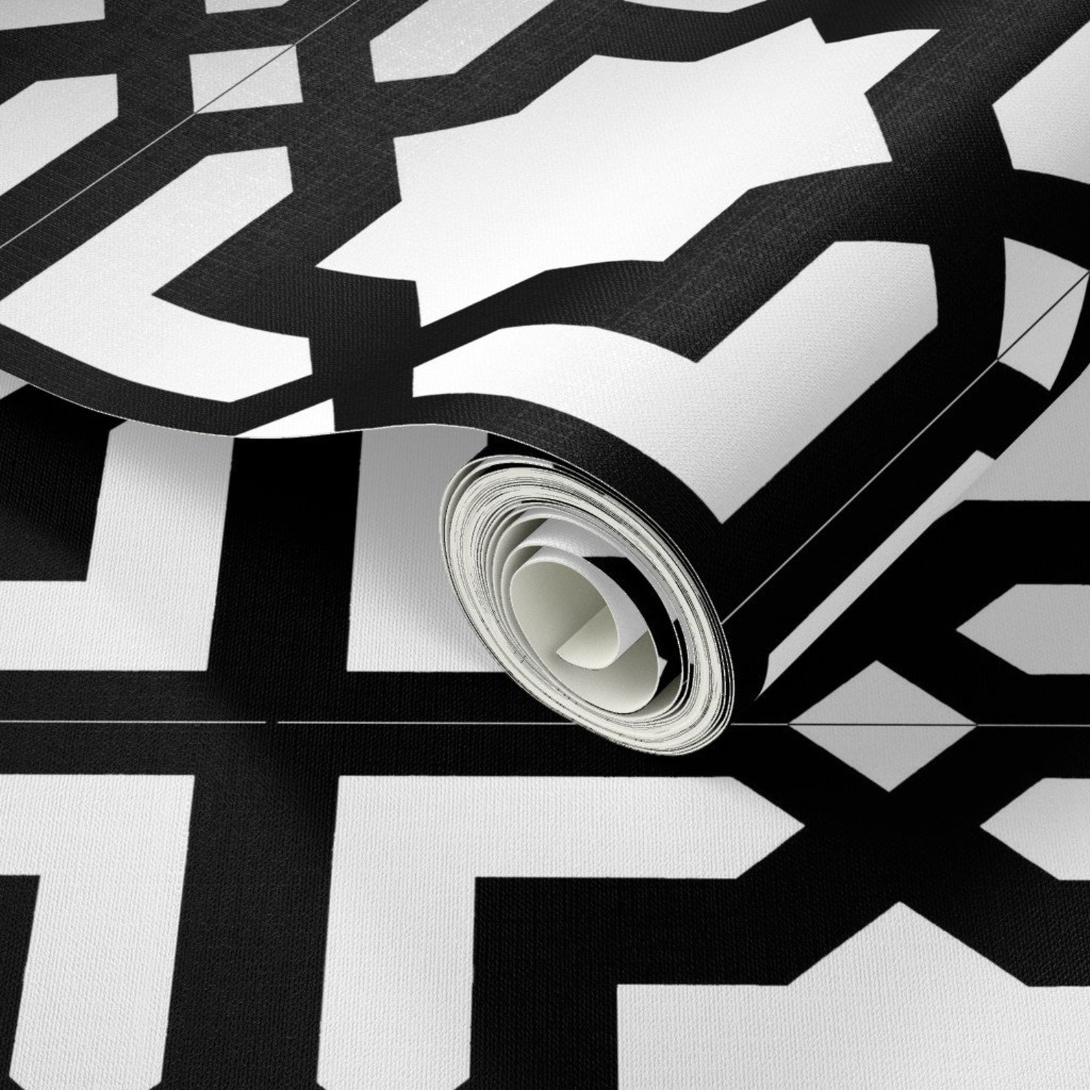 Moroccan Wallpaper Casablanca White Black by Miss Blümchen - Etsy