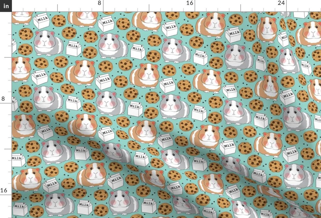 Guinea Pig Fabric - Guinea-pigs-with-milk-and-cookies by Lilcubby ...