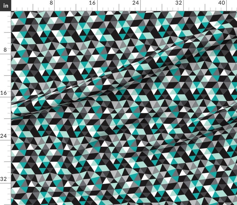 Triangle Fabric Bright Pastel Modern Geometric Triangle | Etsy