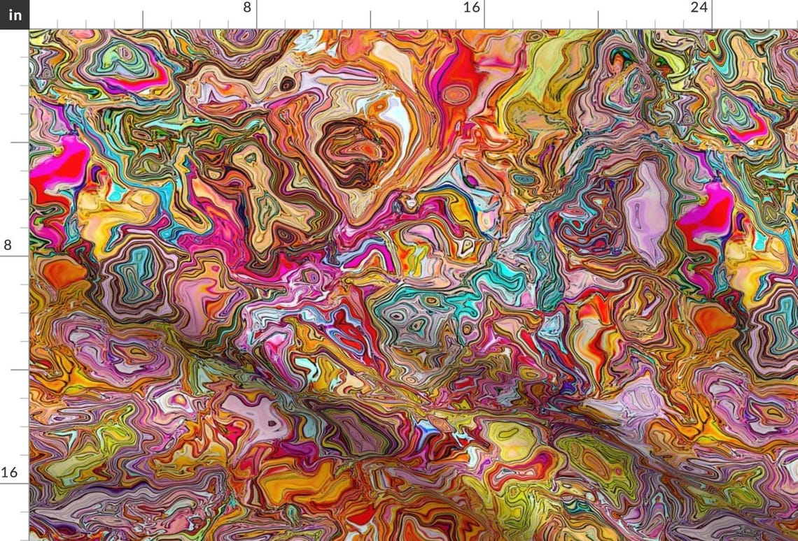 Marbled Psychedelic Upholstery Fabric- Terrain by Keweenawchris - Map ...