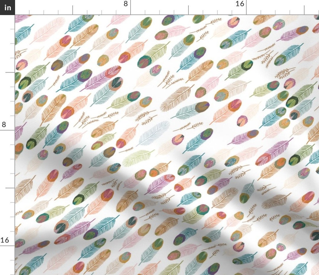 Royal Feathers Fabric Sheba Plume by Nouveau Bohemian - Etsy