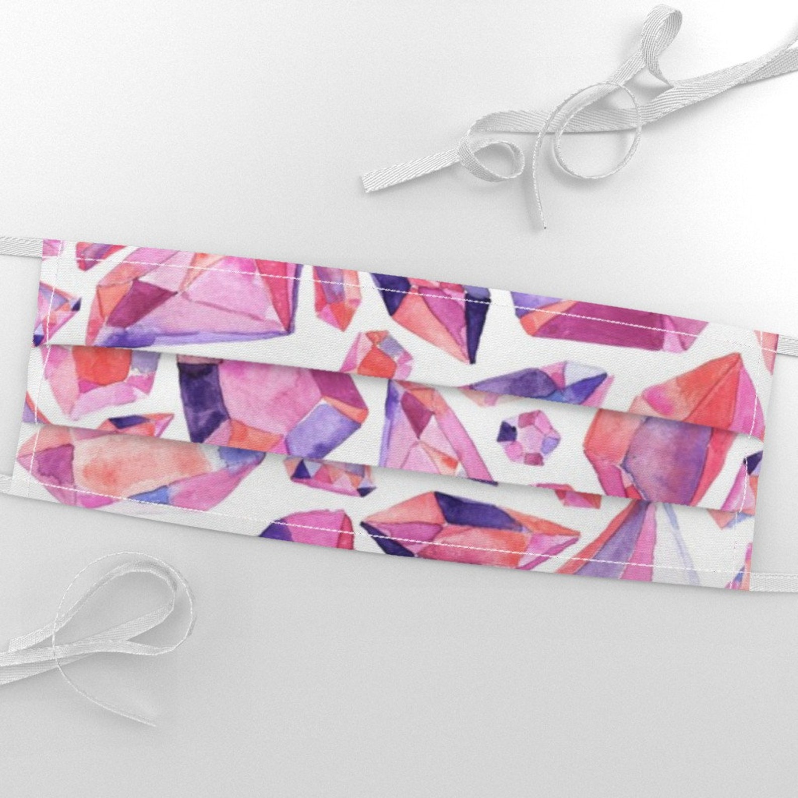 Pink Gemstones Fabric Pink Gems Larger Scale Geometric | Etsy