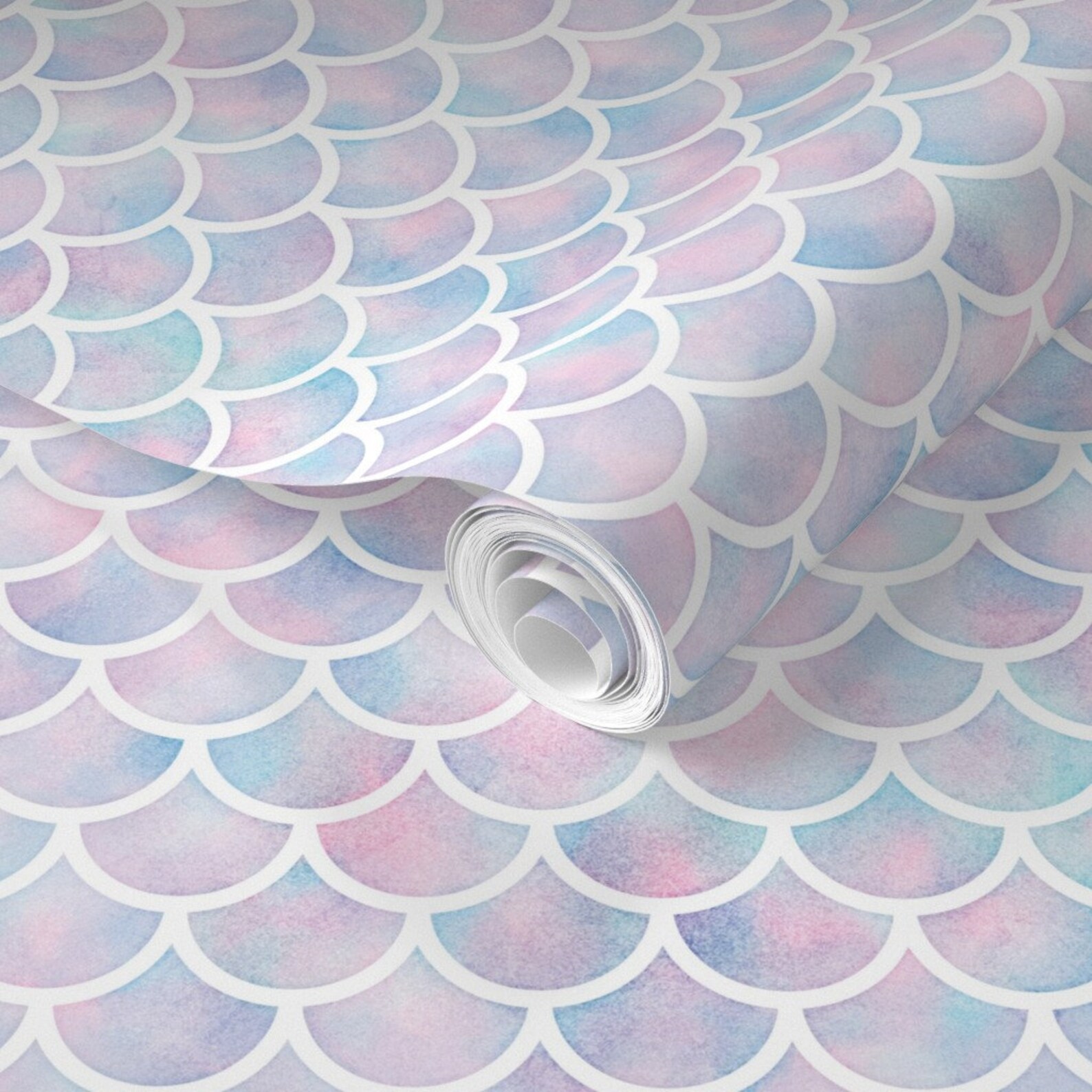 Watercolor Scales Wallpaper Watercolor Scale Pattern by - Etsy