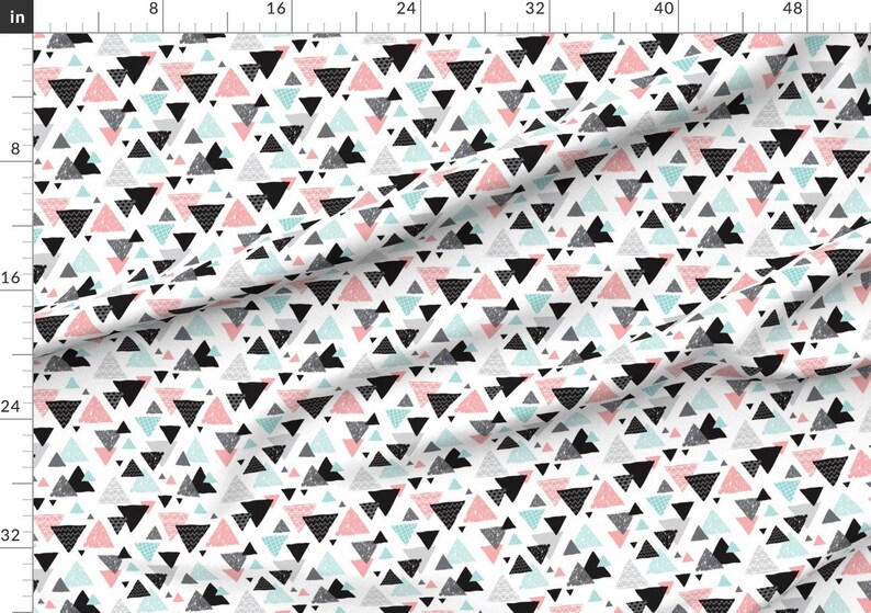 Triangles Fabric Geometric Triangle by LittleSmileMakers | Etsy