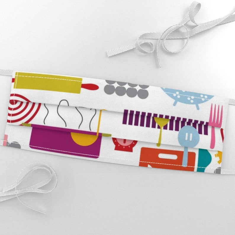 Kitchen Utensil Fabric Cooking Dinner by Katerhees Rainbow | Etsy