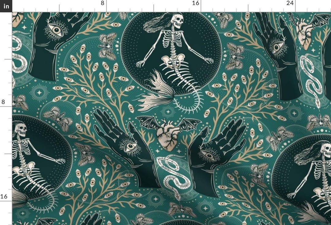 Gothic Fabric Mermaid Skeleton Large by Misentangledvision Witchy ...