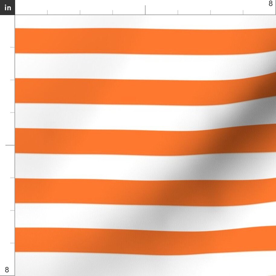 Orange and White Striped Fabric Orange Stripes White Baby | Etsy