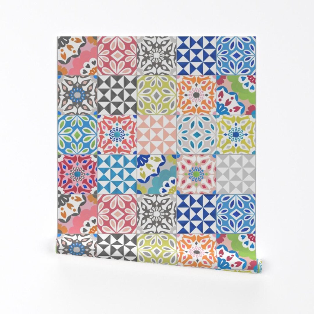 Eclectic Tiles Wallpaper - Eclectic Tile by Elephantandrose - Tiles ...