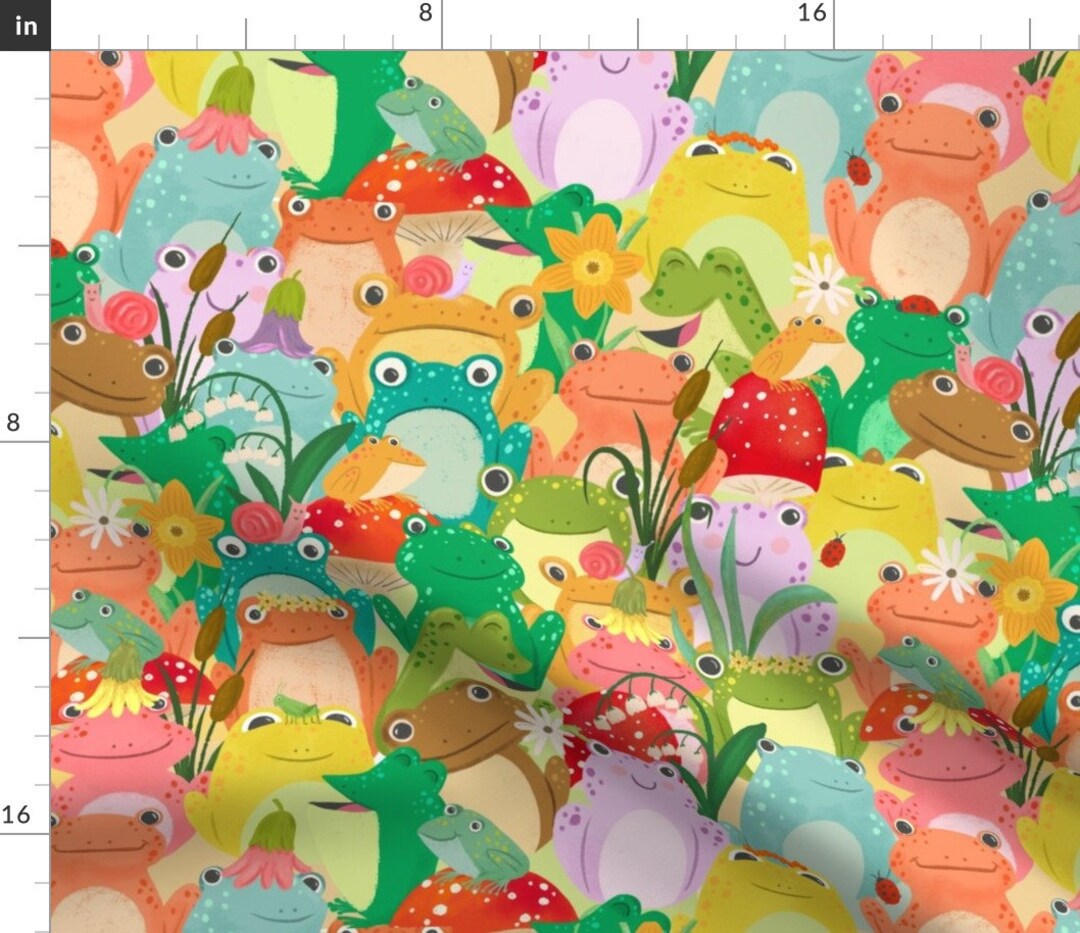 Frog Fabric Class Picture by Urbandaisies Frog Colorful - Etsy