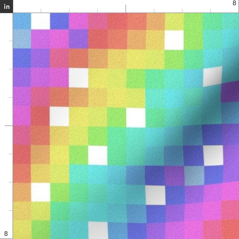 Rainbow Pixelated Tie Dye Magical Galaxy Fabric Rainbow Grid - Etsy