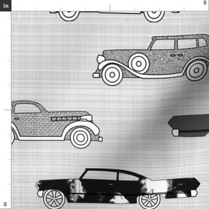 Grey Vintage Cars Fabric Gray Textured Oldies by Mrshervi Cotton Fabric ...